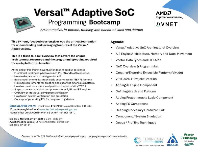 Versal Adaptive SoC Programming Bootcamp (San Jose, CA)
